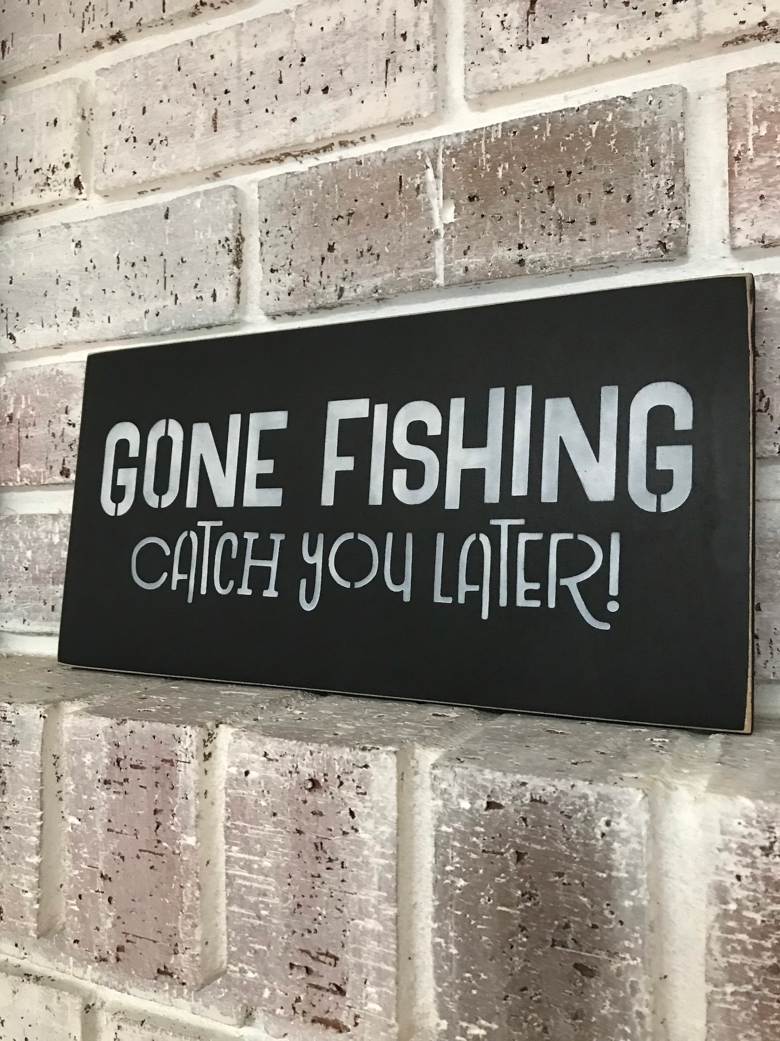 Gone Fishing Catch You Later Sign/hand Painted/wood Sign/fishing Sign ...