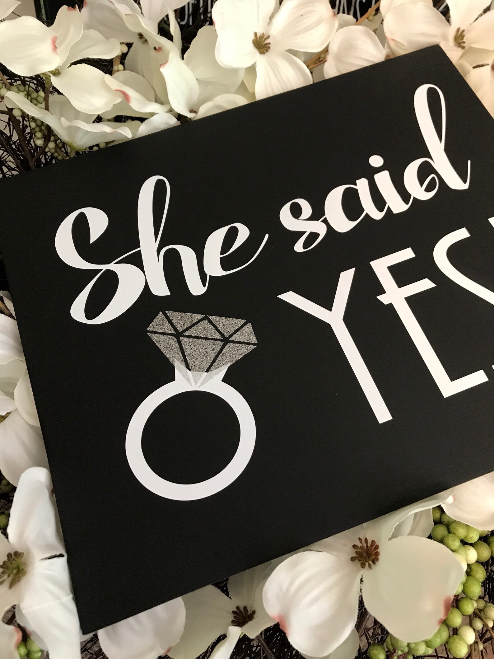 She Said Yes/ Wood Sign/ Hand Painted/ Announcement - Etsy