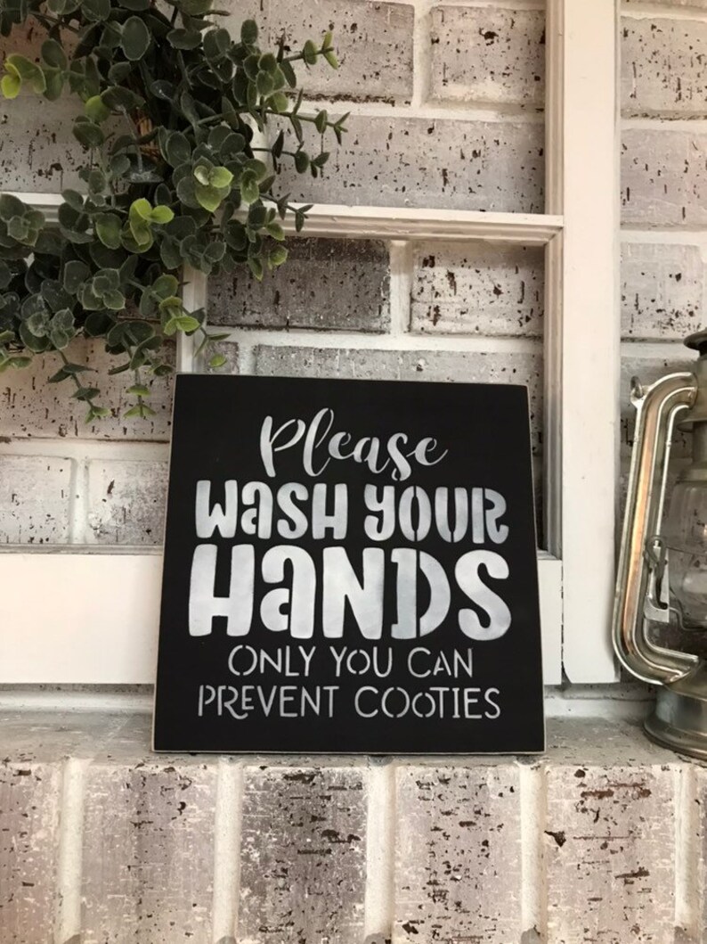 Wash Your Hands//Hand Painted//Only you can prevent | Etsy