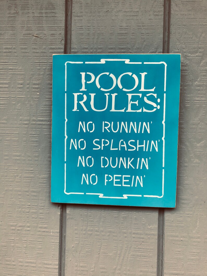 POOL RULES/ Hand Painted/ Wood Sign/pool Sign/summer - Etsy