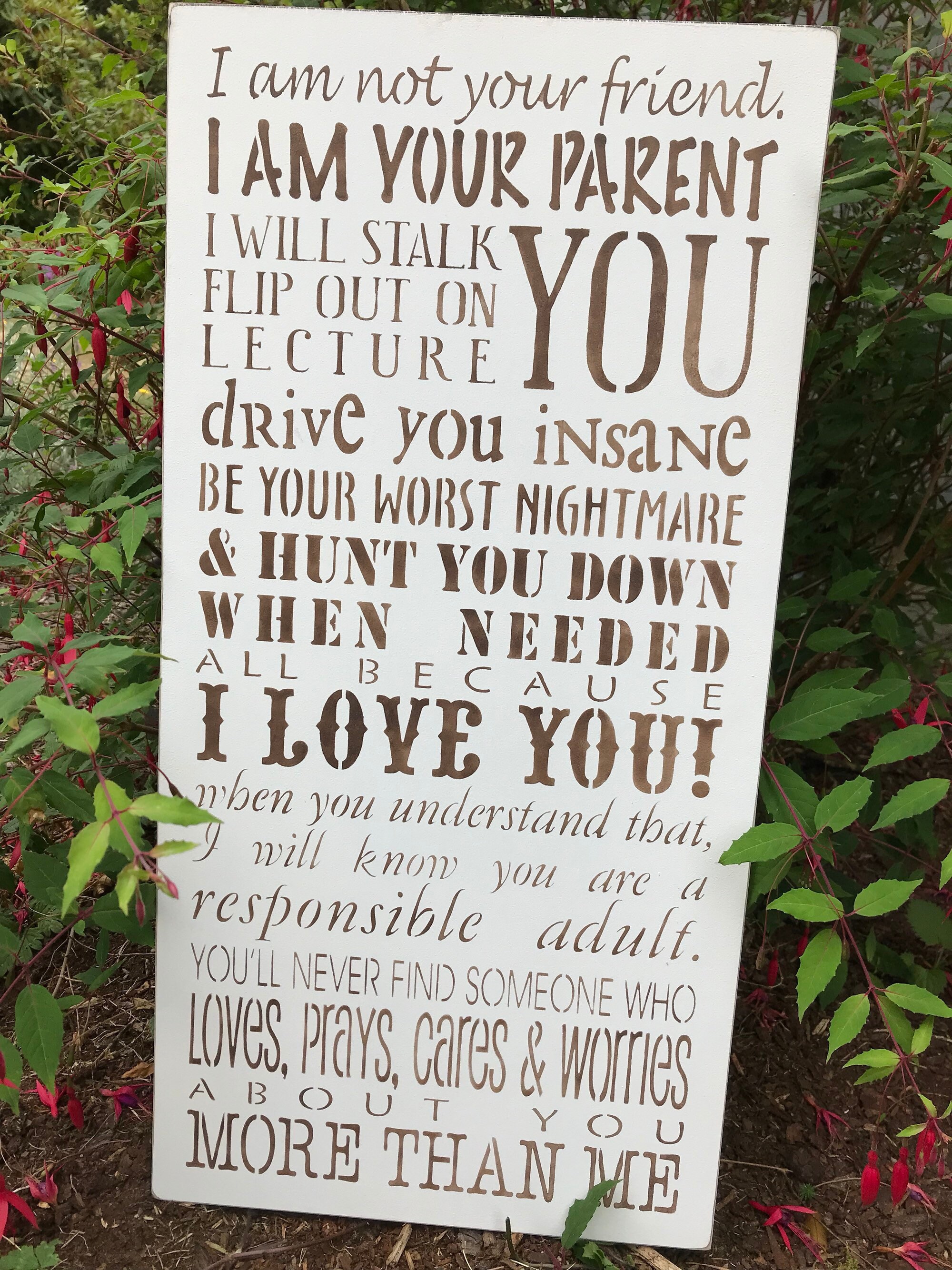 PARENTS PROMISE-I am your Parent/Hand Painted/ Wood Sign/Wall | Etsy