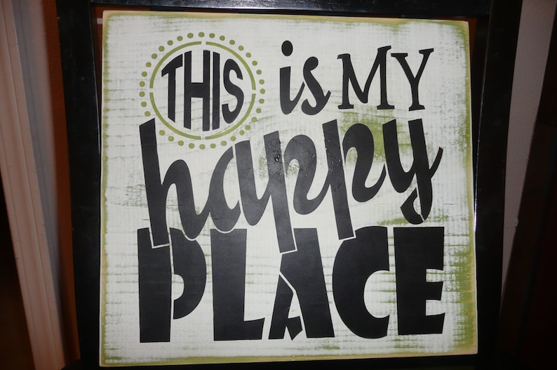 THIS Is My HAPPY Place Hand Painted Wood Sign Home Wall | Etsy