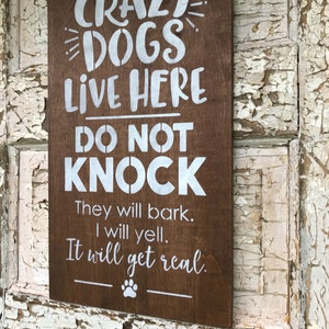 Do Not Knock Dog Sign/ Front Door Dog Sign/ Hand Painted Sign/ Dogs ...