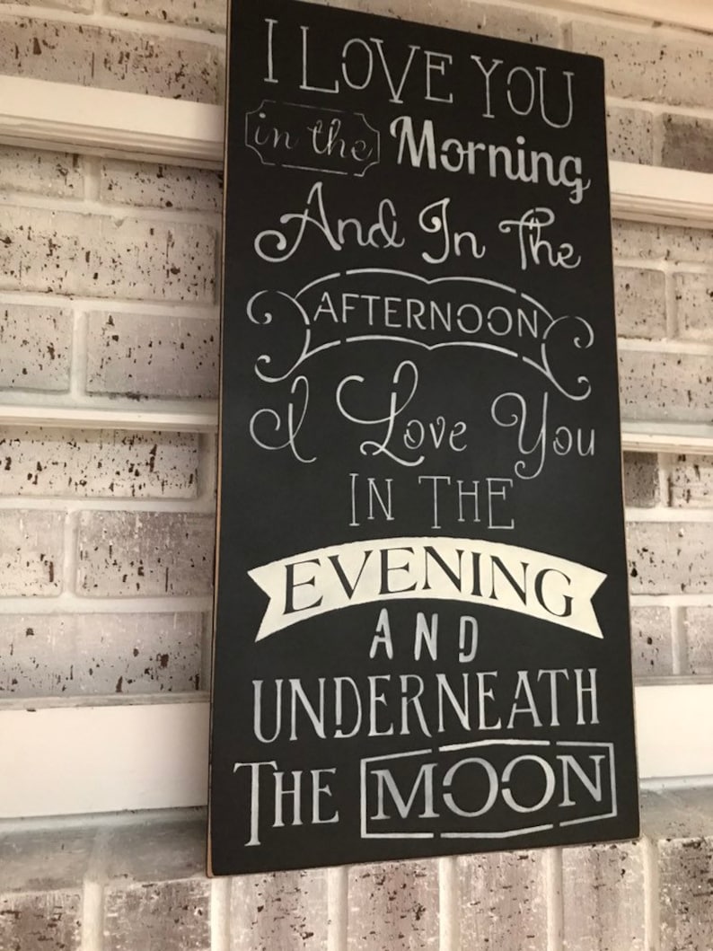 I LOVE YOU in the MorningHand Painted Wood SignHome | Etsy