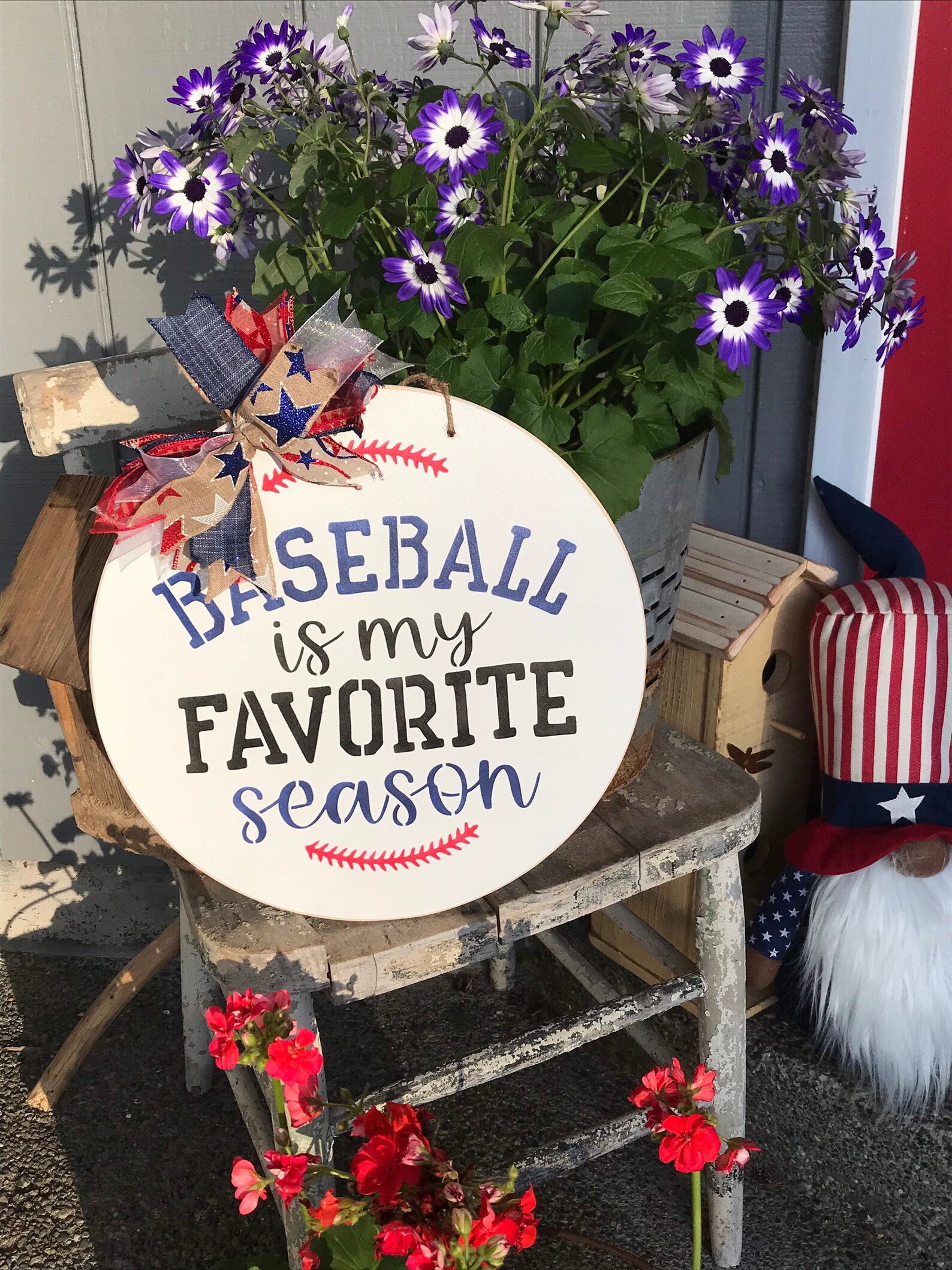 Baseball Front Door Decor 14 Round Door Hanger - Etsy