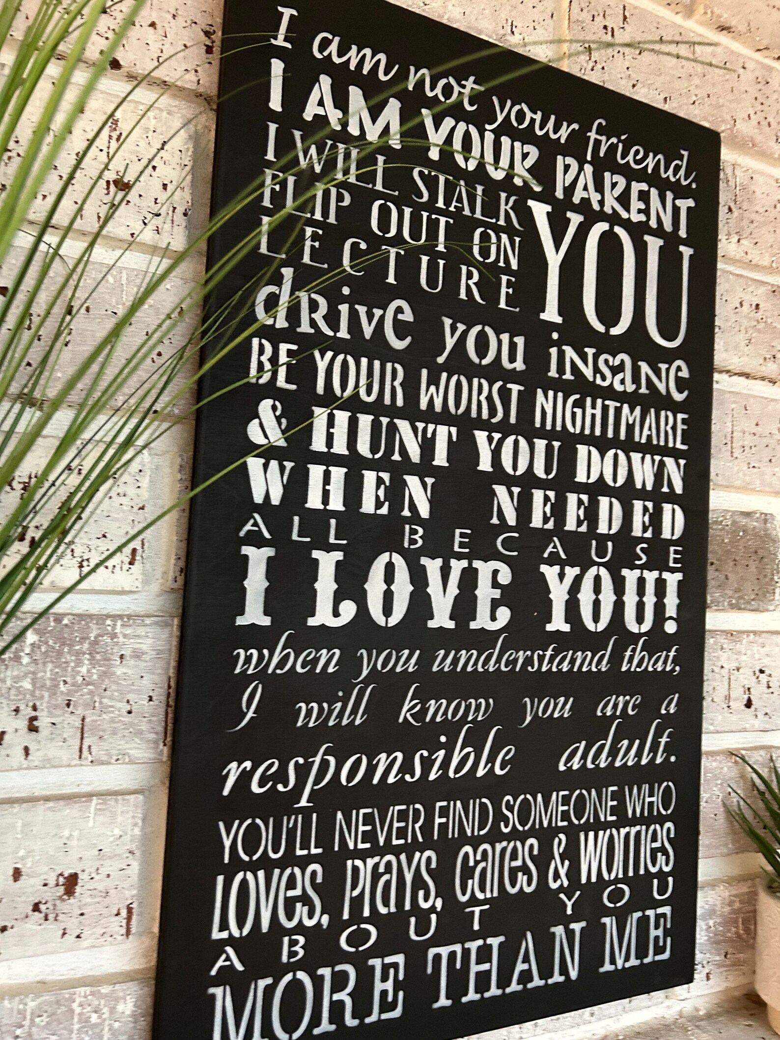 PARENTS PROMISE-I Am Your Parent/hand Painted/ Wood Sign/wall Decor ...