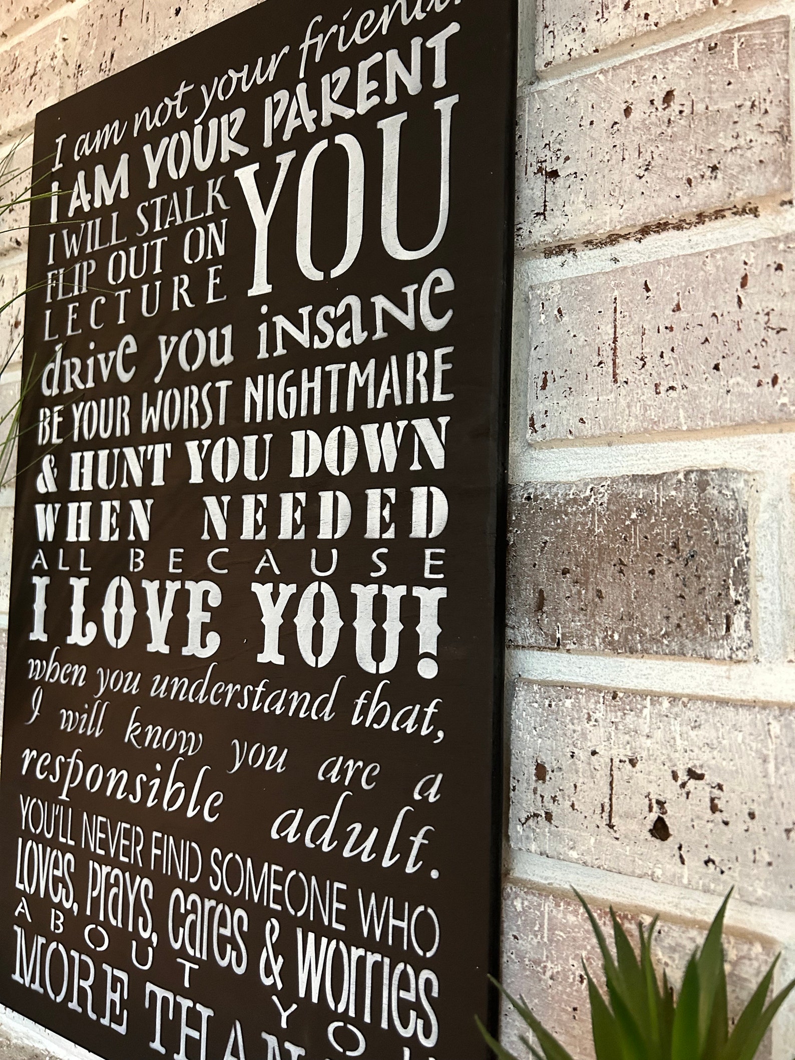 PARENTS PROMISE-I Am Your Parent/hand Painted/ Wood Sign/wall Decor ...