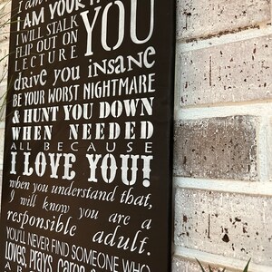 PARENTS PROMISE-I Am Your Parent/hand Painted/ Wood Sign/wall Decor ...