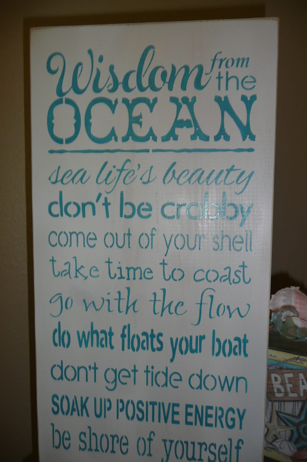 WISDOM From The OCEAN Hand Painted Wood Sign Wall Decor | Etsy