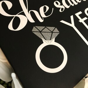 She Said Yes/ Wood Sign/ Hand Painted/ 10"x12"/ Announcement Sign ...