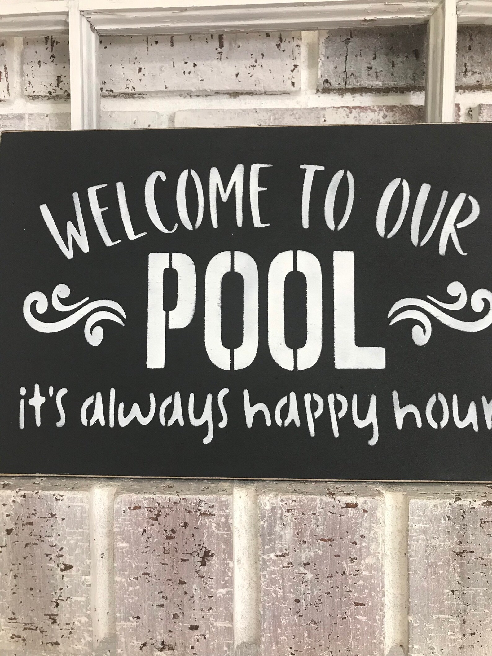 Welcome To Our Pool It's Always Happy Hour Summer Decor | Etsy