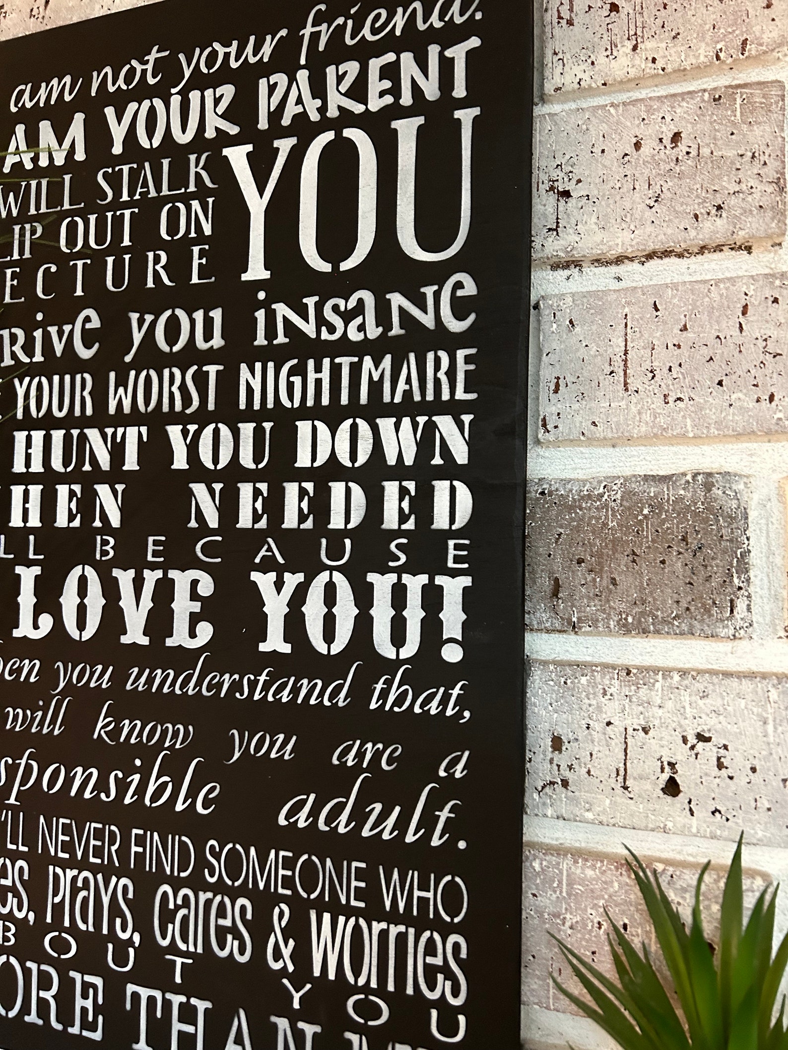 PARENTS PROMISE-I Am Your Parent/hand Painted/ Wood Sign/wall Decor ...