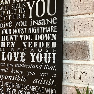 PARENTS PROMISE-I Am Your Parent/hand Painted/ Wood Sign/wall Decor ...