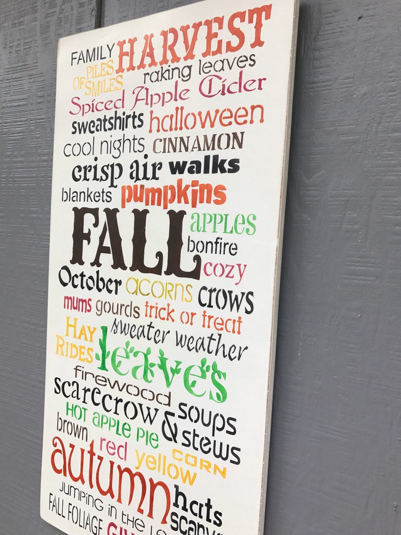 FALL//Autumn//Harvest//Hand Painted//Wood Sign//Wall | Etsy