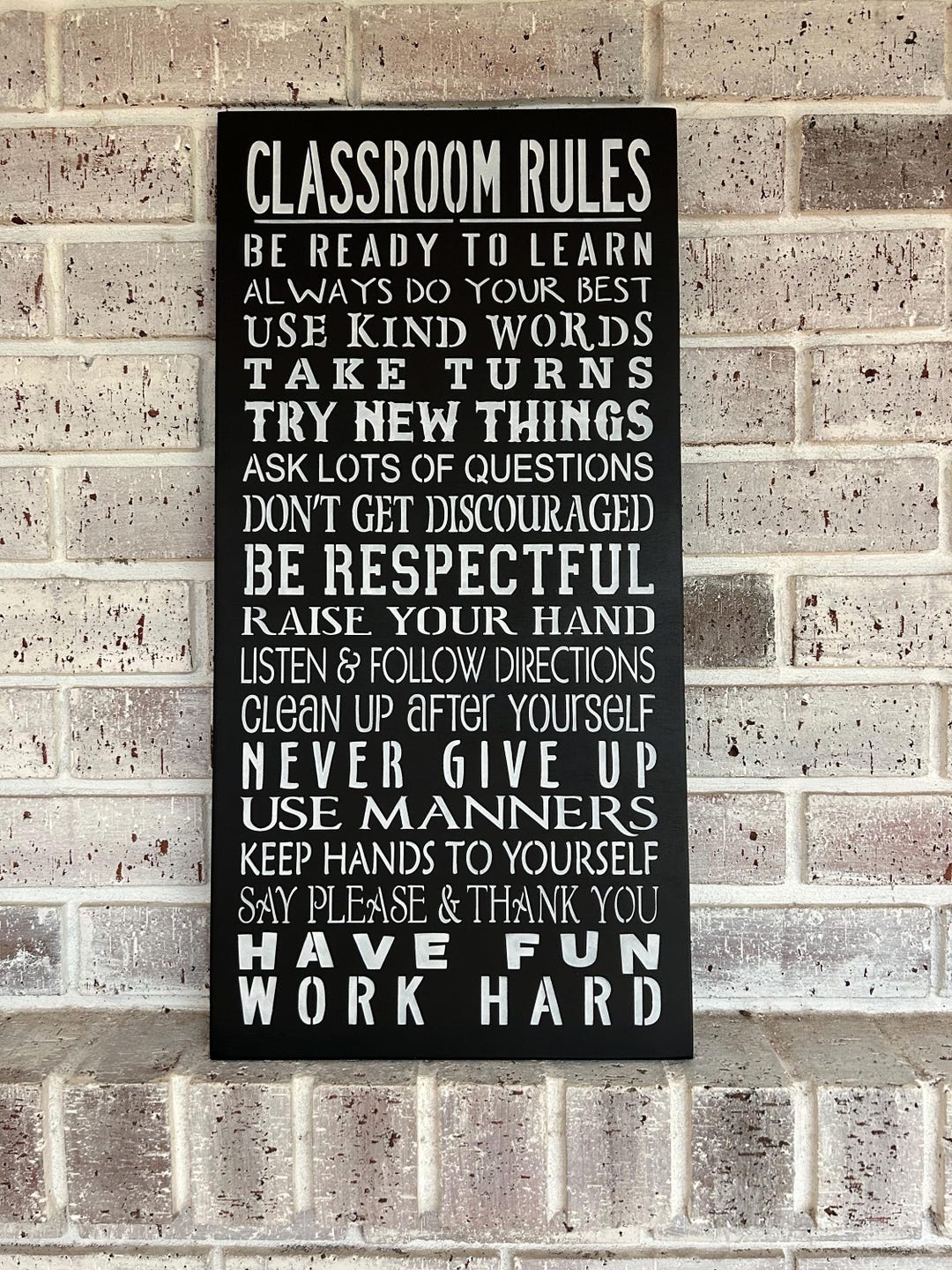 Teacher Sign/ CLASSROOM RULES/ Hand Painted Wood Sign/ Teacher/ Back to ...