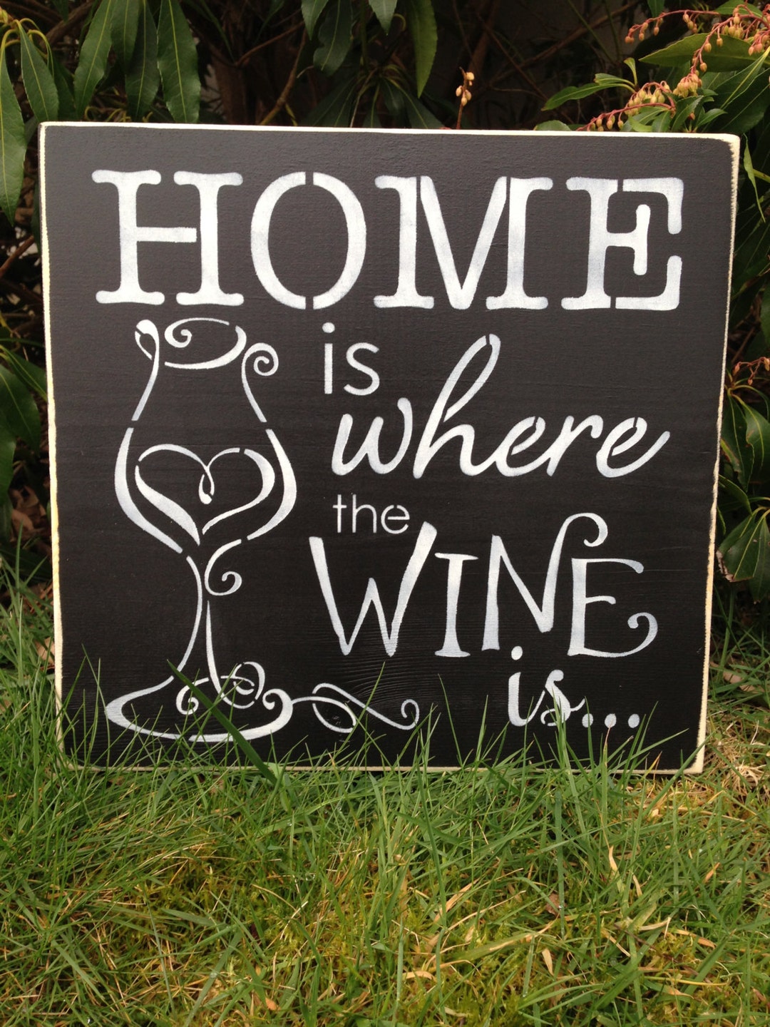 Wine Sign Home Is/where the Wine Is/hand Painted/wood Sign/home Decor ...
