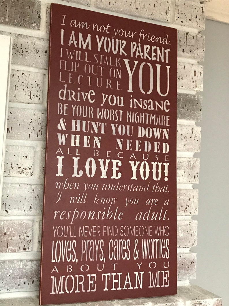 PARENTS PROMISE-I am your Parent/Hand Painted/ Wood Sign/Wall | Etsy