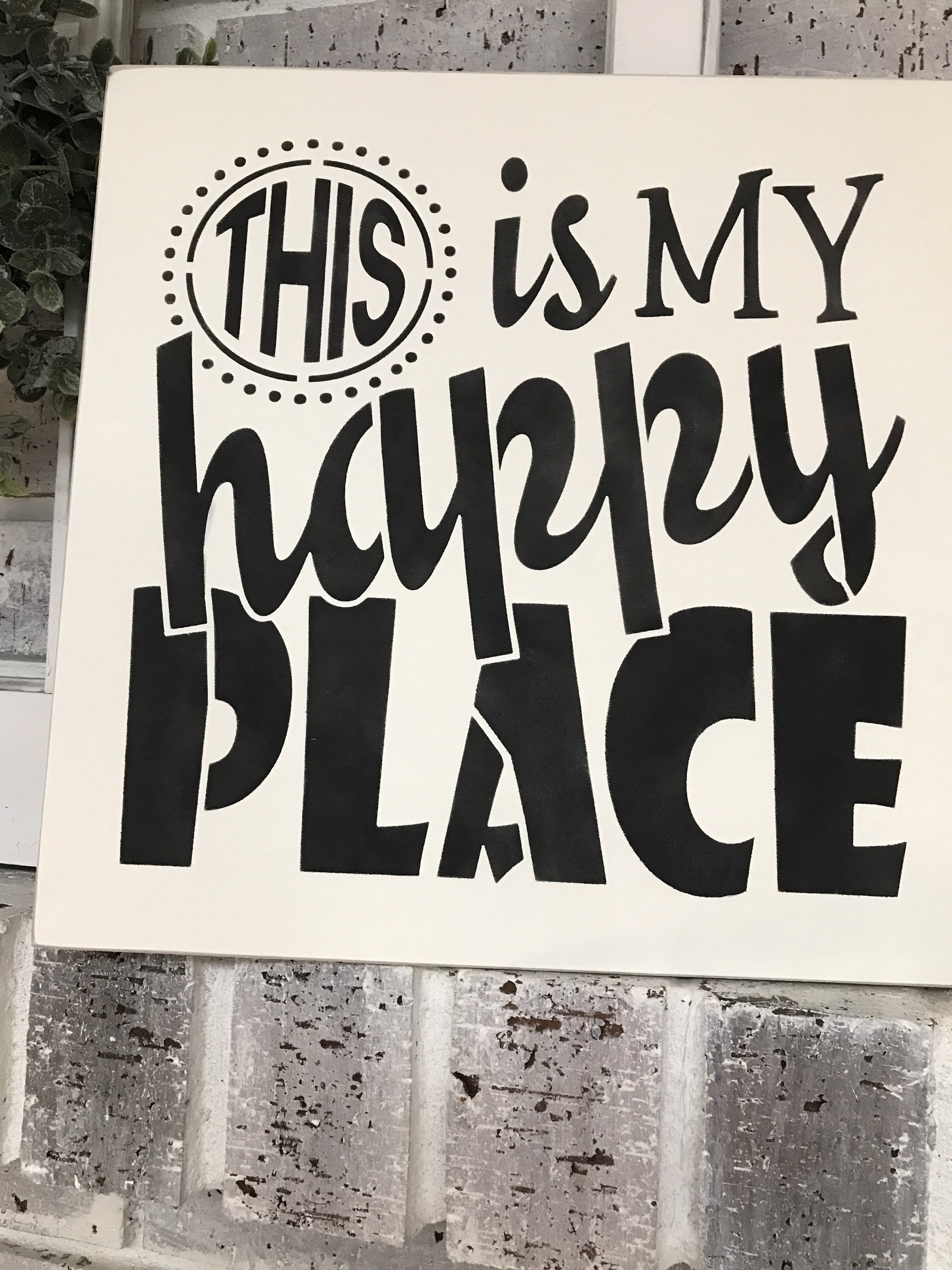 THIS Is My HAPPY Place Hand Painted Wood Sign Home Wall | Etsy
