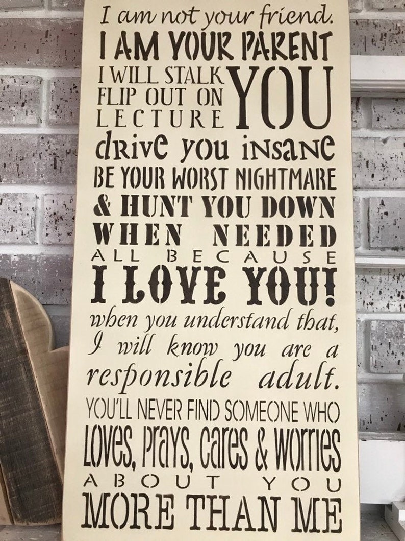 PARENTS PROMISE-I am your Parent/Hand Painted/ Wood Sign/Wall | Etsy