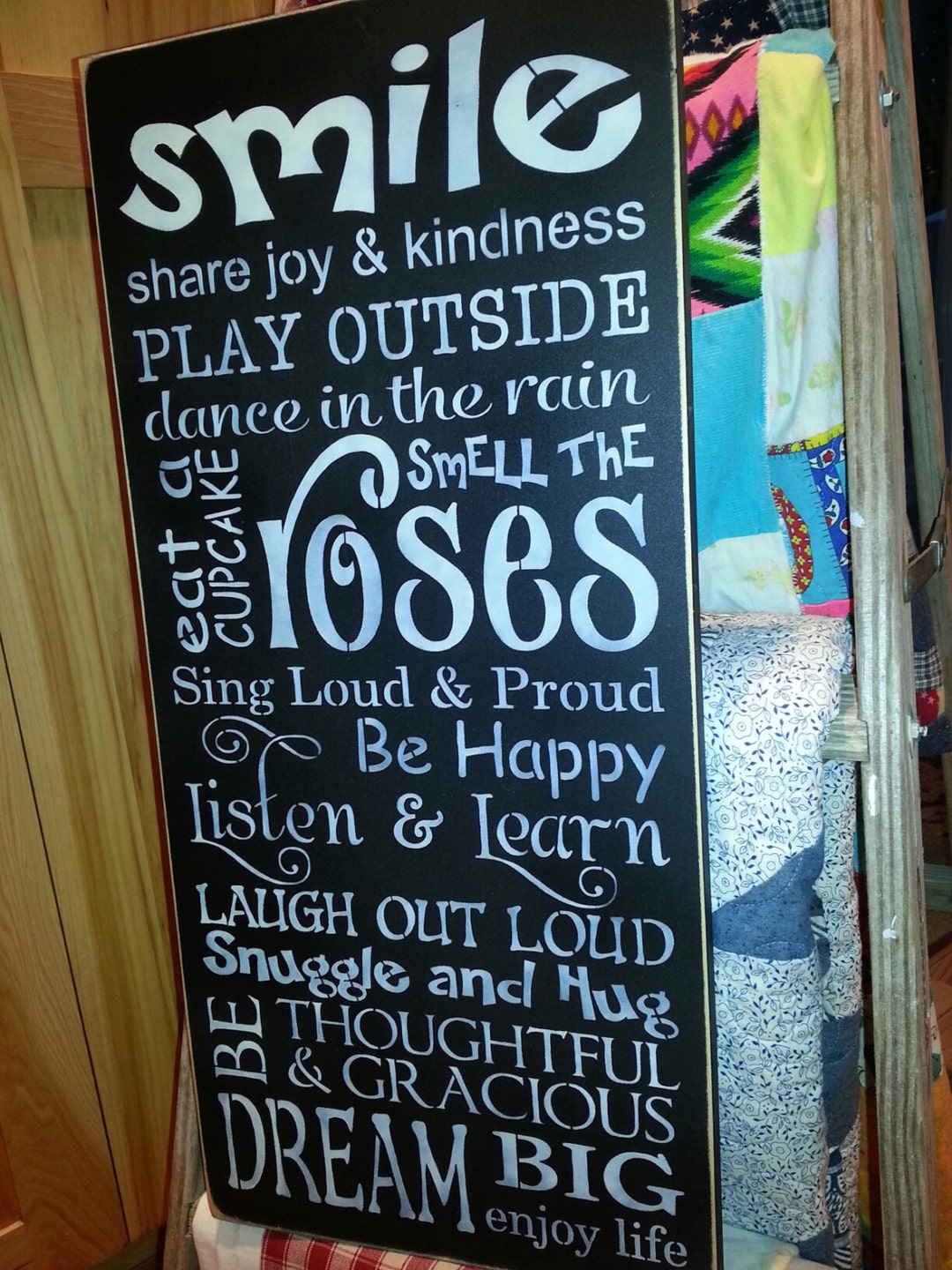 Smile Wood Sign Dream Big Wood Sign Home Decor Painted Wood Sign 12 X ...