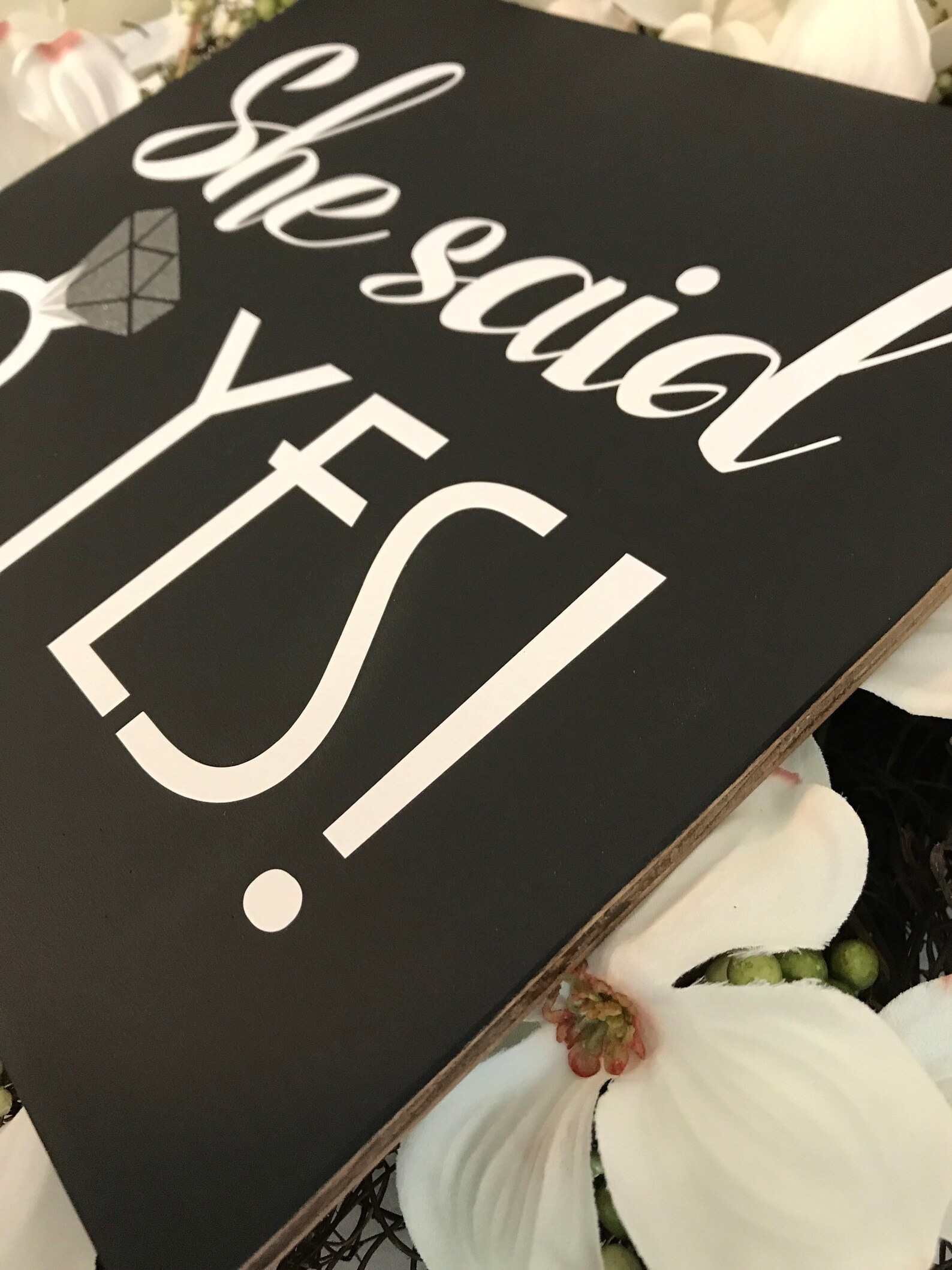 She Said Yes/ Wood Sign/ Hand Painted/ 10"x12"/ Announcement Sign ...