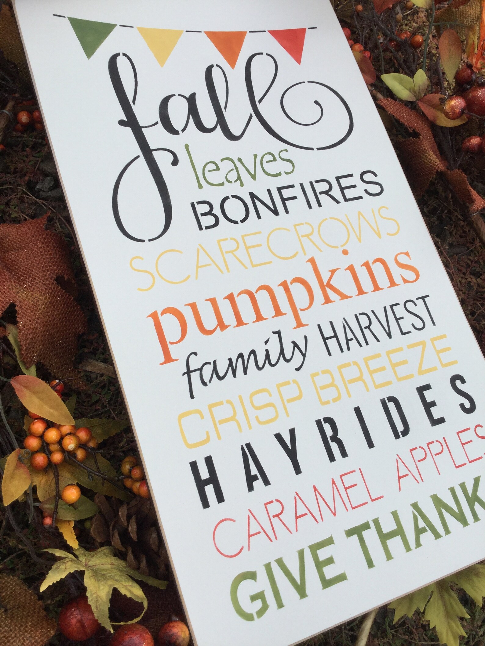 Fall Wood Sign/ Hand Painted / Autumn / Home Decor/ Harvest/ 10"x 18 ...