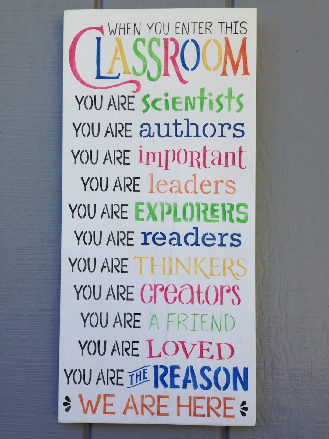 Teacher Sign/ When YOU Enter This Classroom/ Hand Painted/ Wood Sign ...