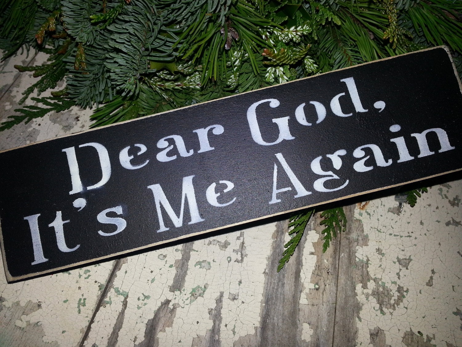 Dear GOD/ It's ME AGAIN/ Hand Painted Wood/ Shelf - Etsy