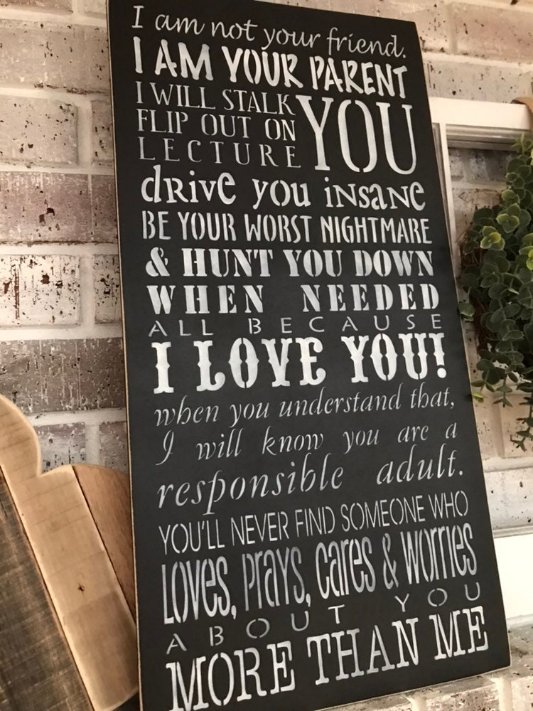 PARENTS PROMISE-I Am Your Parent/hand Painted/ Wood Sign/wall - Etsy ...