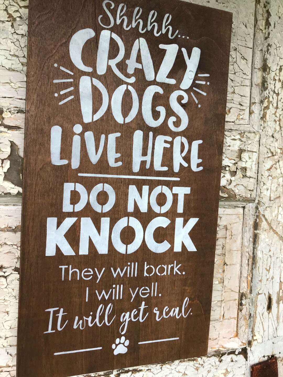 Shhh CRAZY Dogs/ Hand Painted Sign/ Dogs Sign/ Beware Dog - Etsy