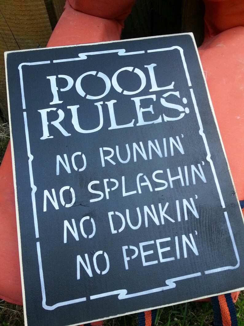 POOL RULES/ Hand Painted/ Wood Sign/pool Sign/summer - Etsy