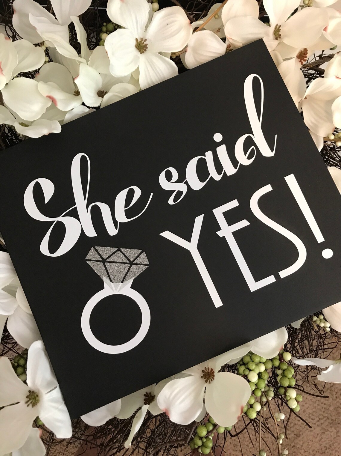 She Said Yes/ Wood Sign/ Hand Painted/ Announcement - Etsy