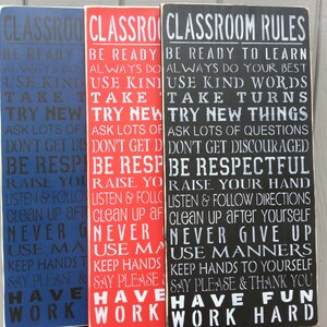 Teacher Sign/ CLASSROOM RULES/ Hand Painted Wood Sign/ Teacher/ Back to ...