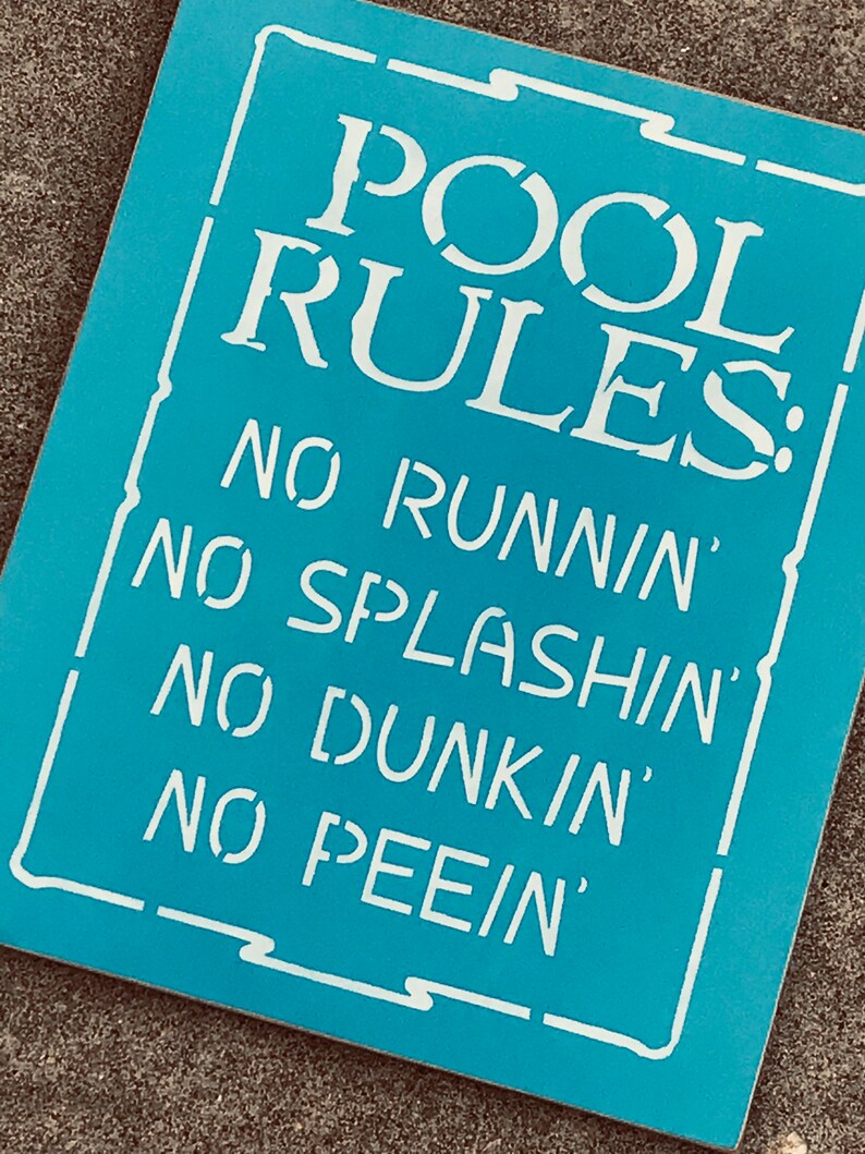 POOL RULES/ Hand Painted/ Wood Sign/pool Sign/summer - Etsy