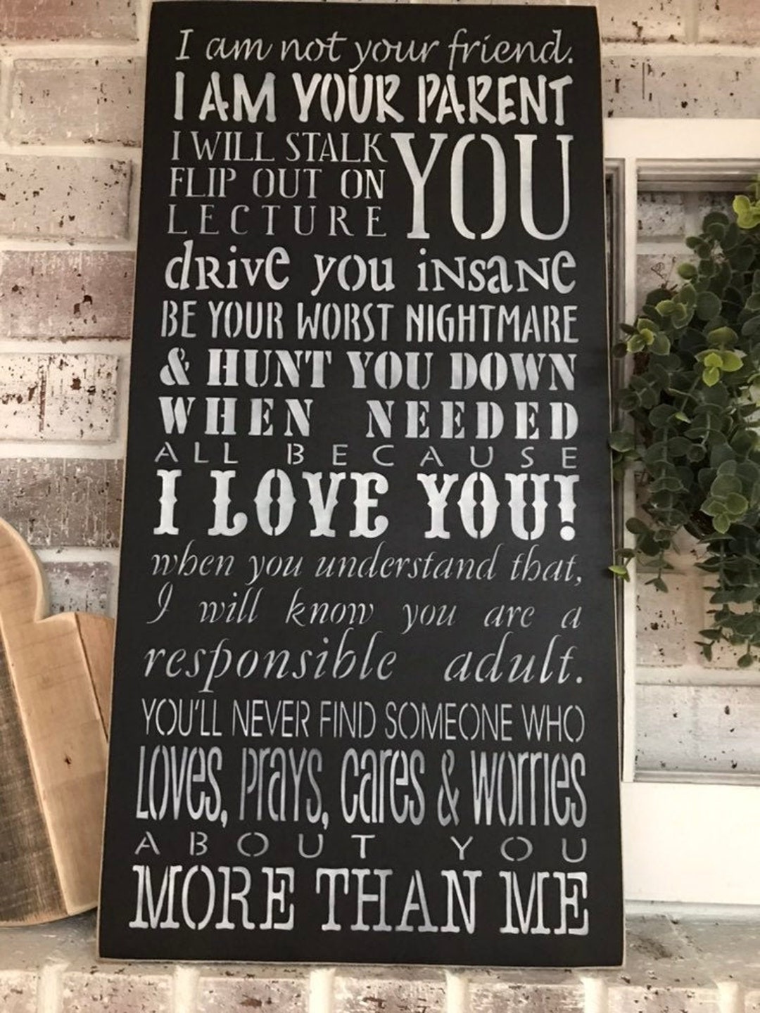 PARENTS PROMISE-I Am Your Parent/hand Painted/ Wood Sign/wall Decor ...