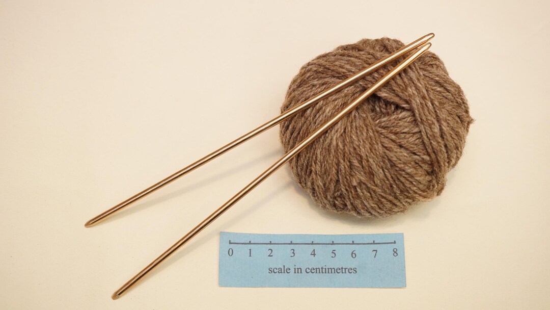 14th Century Medieval York Bronze Knitting Needle Set of 2 With Wool - Etsy