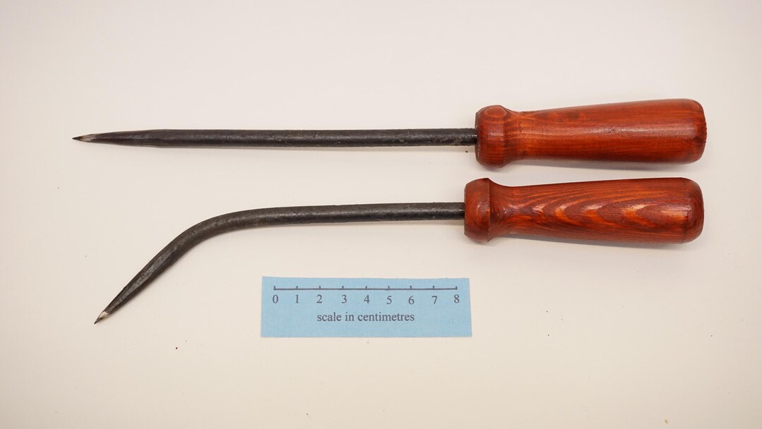 Willow Basket Weaving Tool Set of 2 Bodkins With Stained Pine Tuscan ...