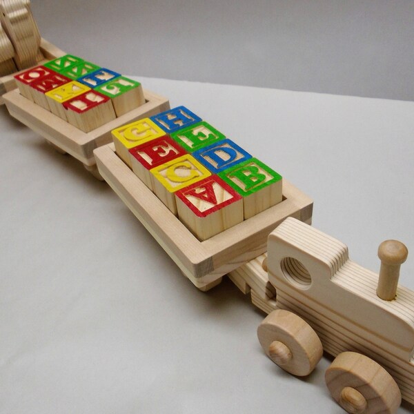 Wooden Alphabet Train - Etsy