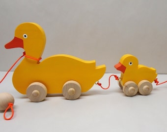Wooden Duck Pull Toy - Etsy