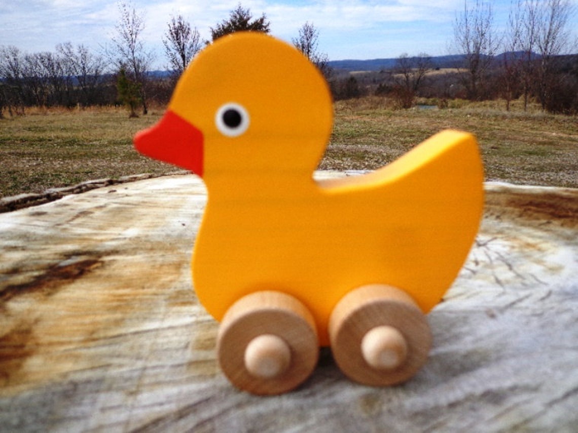 Wood/wooden Toy Duck Push Toy Baby Shower Gift Duck Party | Etsy