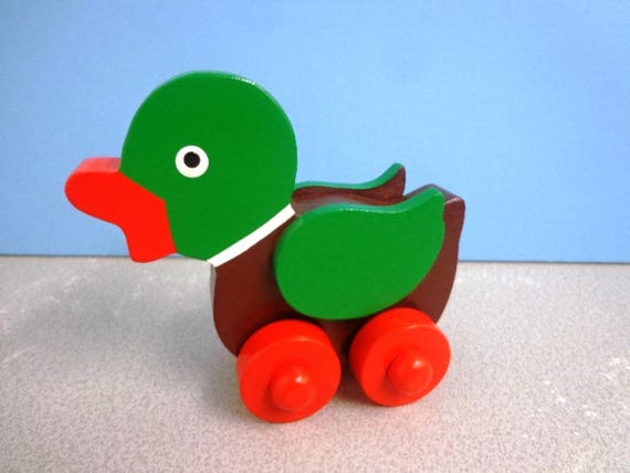 Wood/wooden Toy Mallard Duck Push Toy Duck Birthday Gift | Etsy