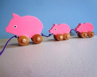 Pig Pull Toy - Etsy
