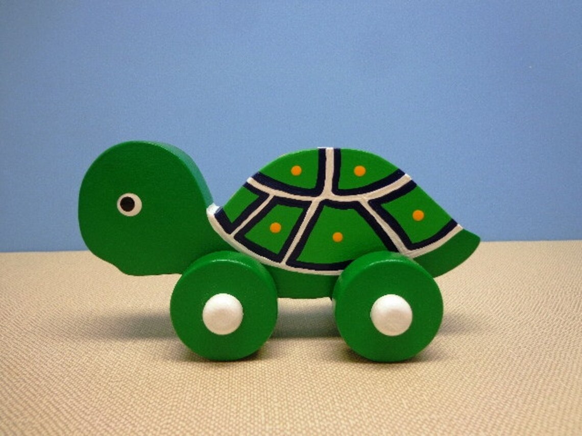 Green Wooden Turtle Push Toy Gift for Boy/girl Party Favor - Etsy