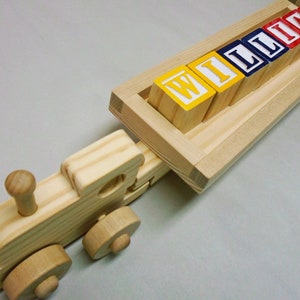 Wood Toy Train Alphabet Blocks & Animal Riders Kids Toys, Personalized ...