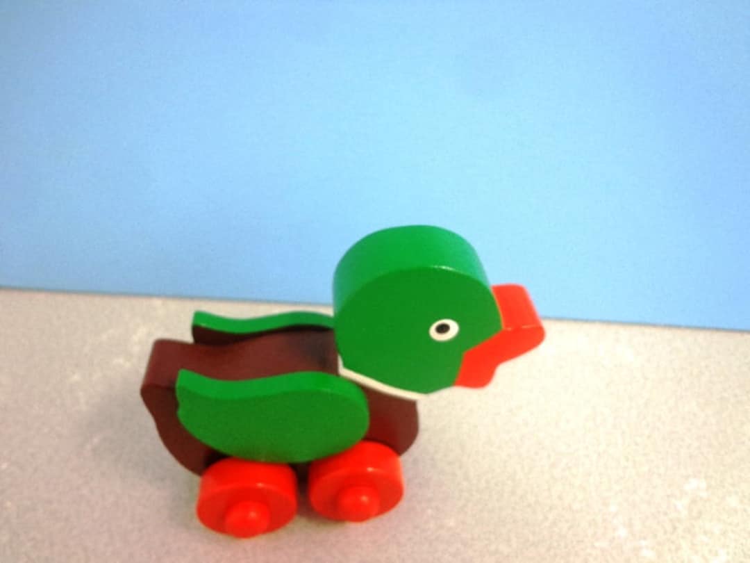 Wood/wooden Toy Mallard Duck - Push Toy Duck - Easter Basket Stuffer ...