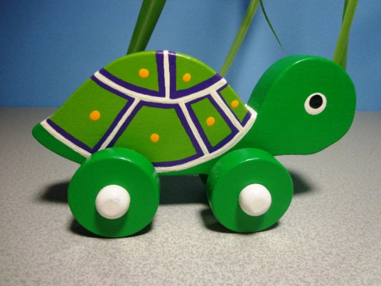 Green Wooden Turtle Push Toy, Gift for Boy/girl, Party Favor, Baby ...