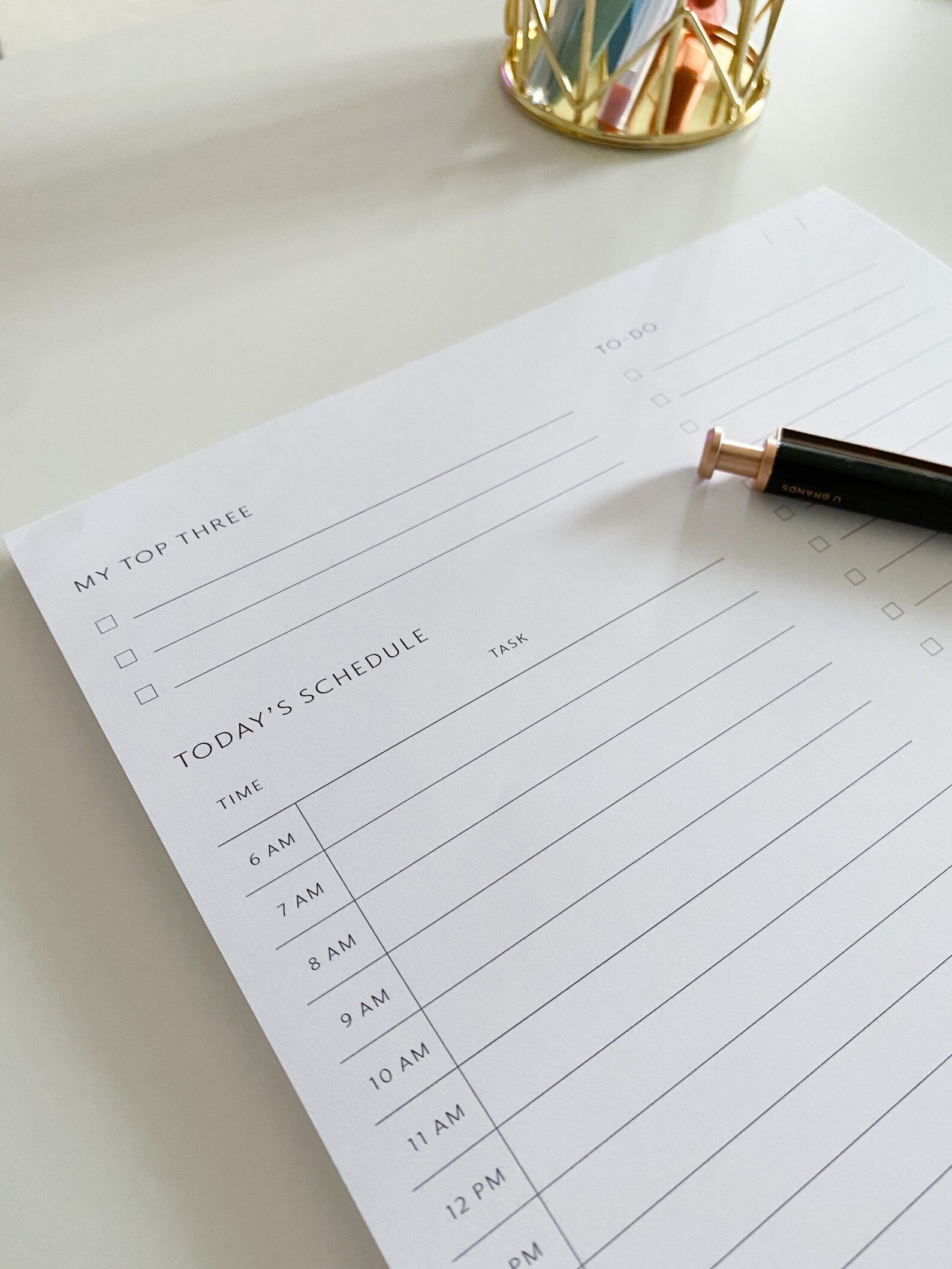 Daily Task Notepad Daily Schedule Planner Large To Do Etsy