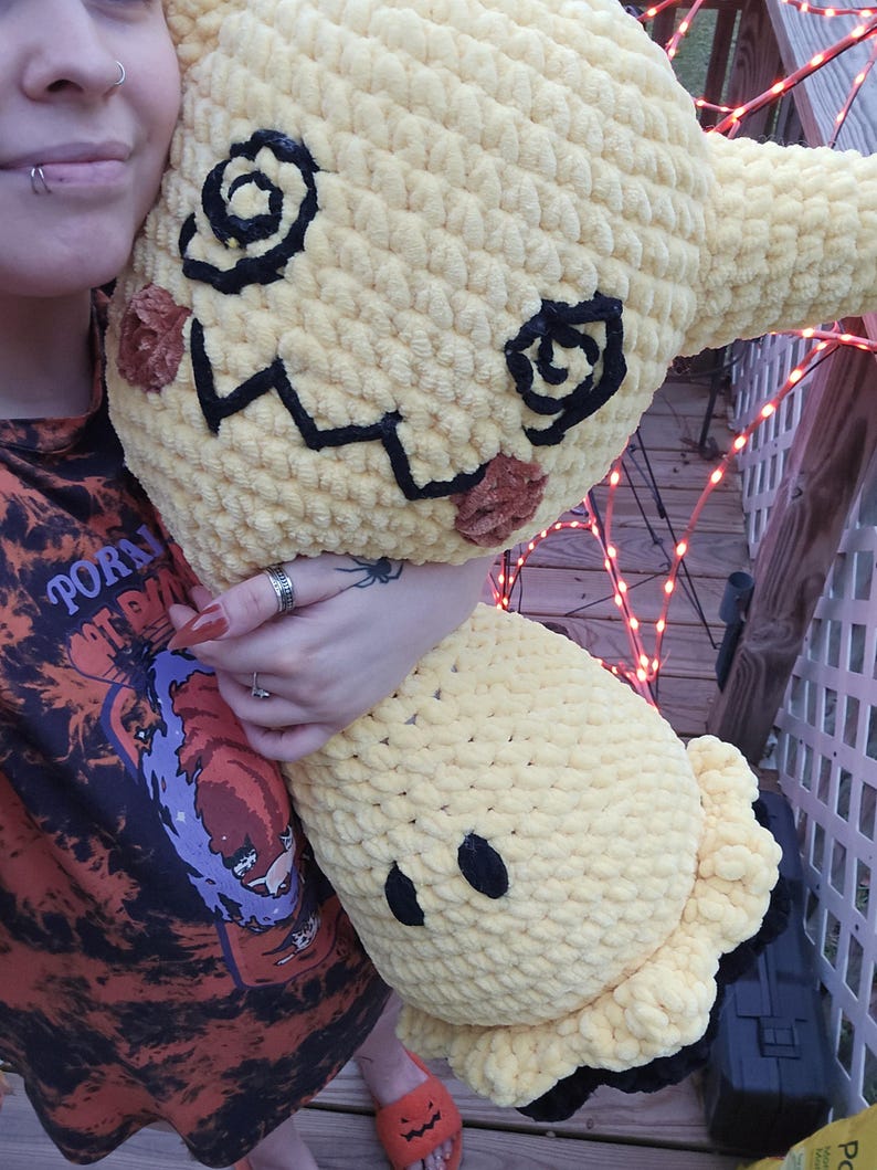 Jumbo Mimikyu Inspired Plush – Giant Ghost Creature Plush – Handmade ...