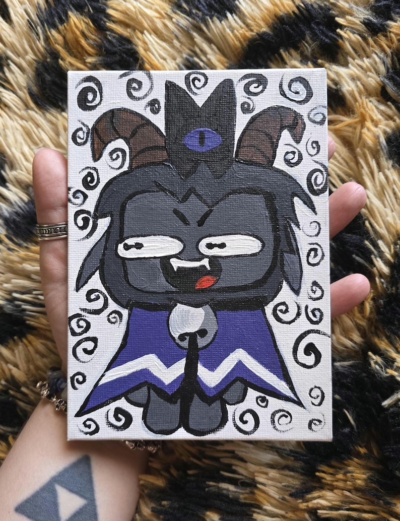 Cult of the Lamb Goat Acrylic Painting – Creepy Cute Cottagecore Art - Etsy