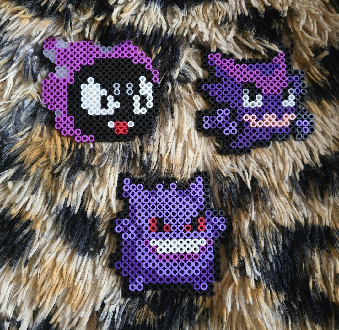 Pokemon Bead Sprite/magnets | Ghastly, Haunter, and Gengar - Etsy